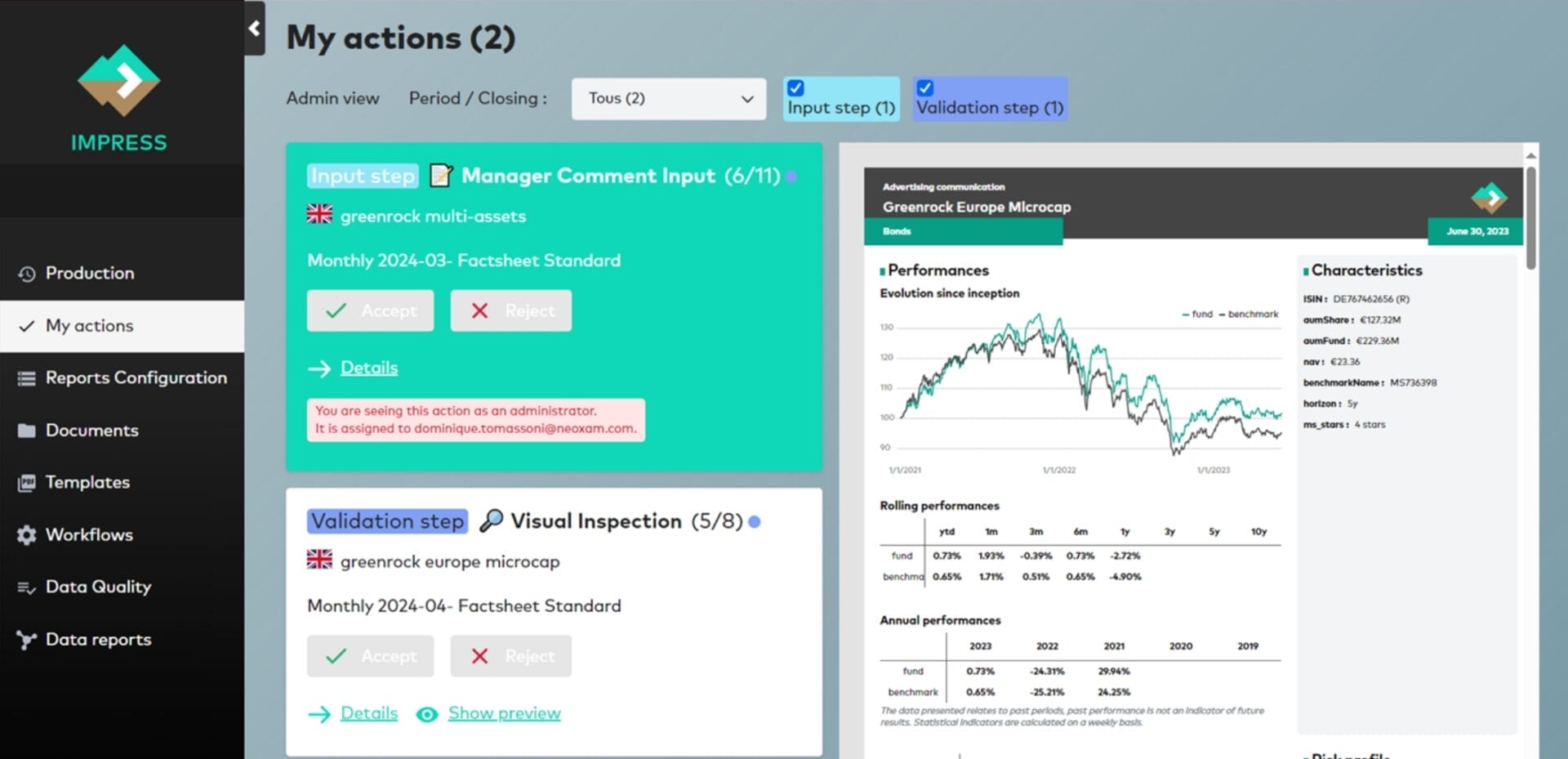 Automate Multi-Format Factsheet Generation | NeoXam Impress